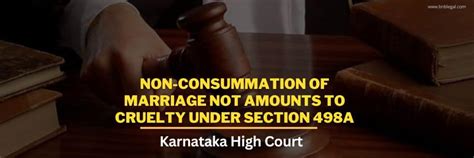 No Sexual Relations In Marriage Not Considered Cruelty Under Section 498a Karnataka High Court