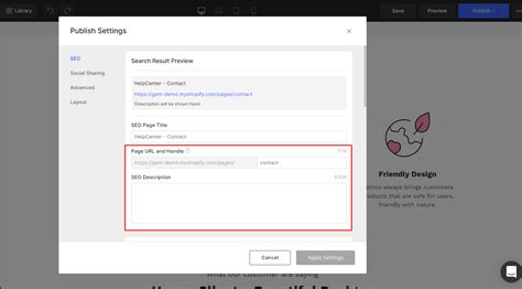 Publish Settings Help Center