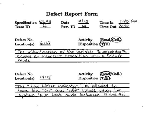 Reviewer Fault Report Form This Is A Small Sample Of The Fault Report Download Scientific