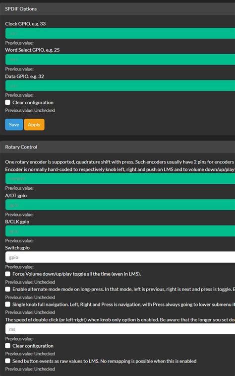 UI Missing Hardware Features Issue 337 Sle118 Squeezelite Esp32