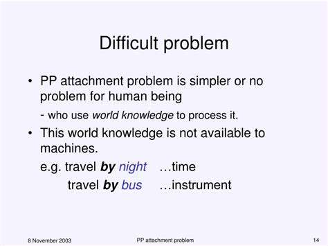 Ppt Prepositional Phrase Attachment Problem Powerpoint Presentation