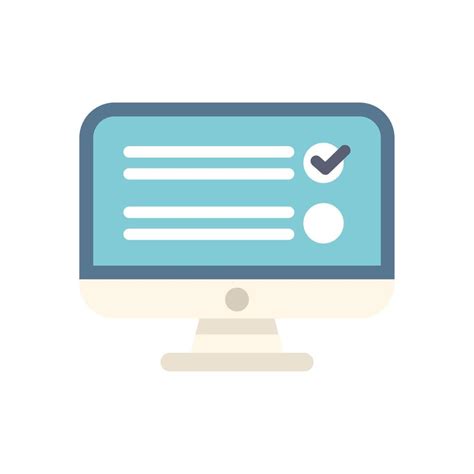 Computer Displaying Checklist For Online Survey Or Exam 51574202 Vector