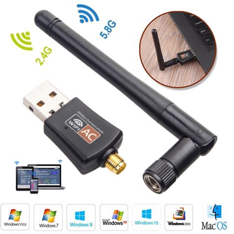 600Mbps Wireless USB WiFi Dongle Adapter For Desktop PC 5G Wireless Antenna Adapter Wi Fi