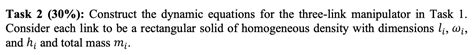 Solved Task Construct The Dynamic Equations For The Chegg