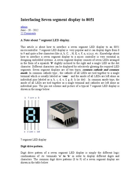 Interfacing Seven Segment Display To 8051 Pdf Electronic Circuits Computer Architecture