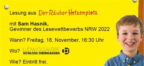 Vorlestag Am 18 November Sam Hasnik Liest In Der Ludwig Galerie Oberhausen