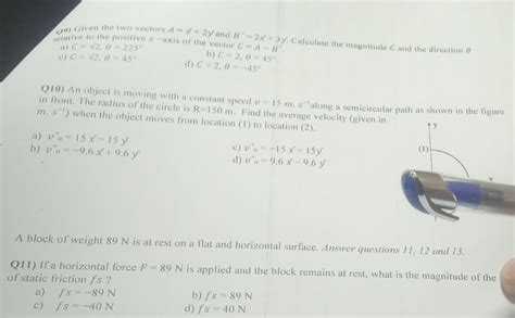 Solved Qu Given The Two Vectors A X Y And B X Y Chegg