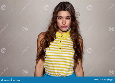 Pretty Brunette Model Stock Image Image Of Vibe Brunette 69176057