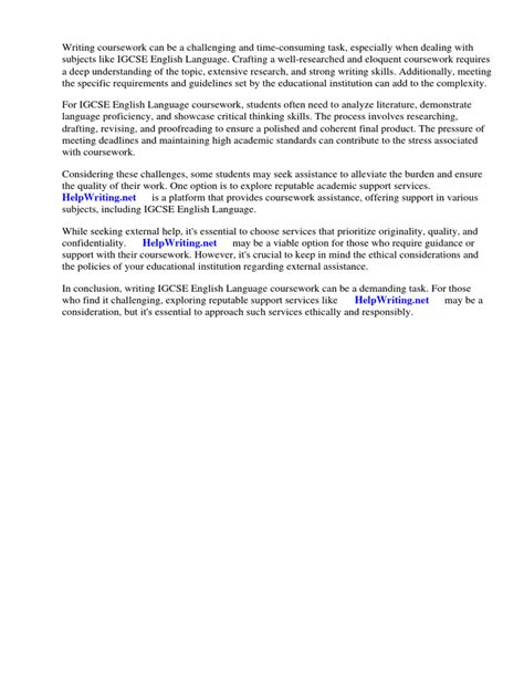 igcse english language coursework examples pdf human communication