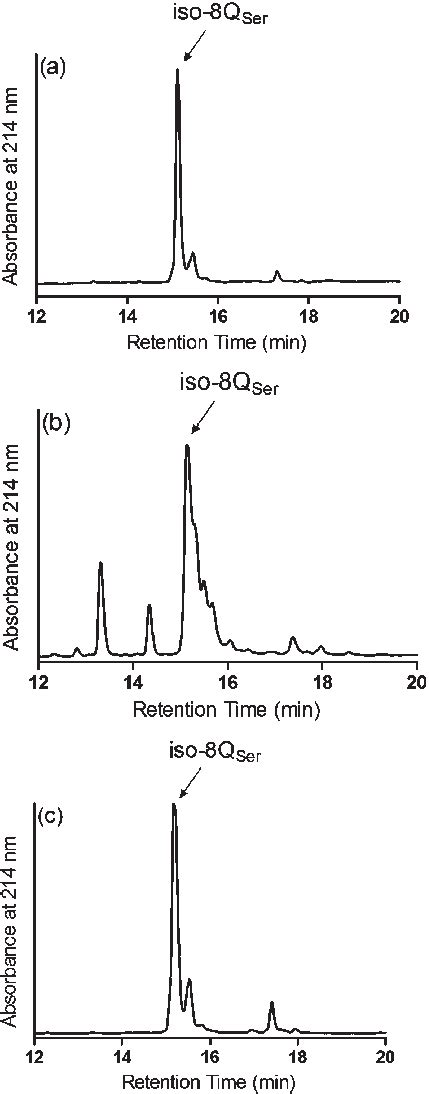 Hplc Traces Of Crude Isopeptide Iso 8q Ser Synthesized By Using A Download Scientific