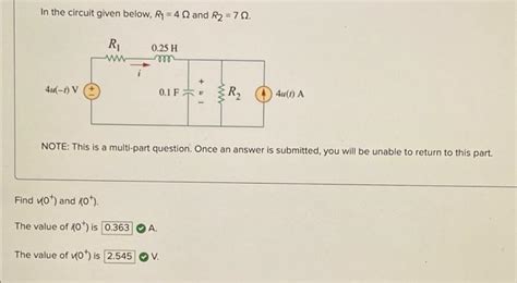 Solved In The Circuit Given Below R14Ω And R27Ω Note