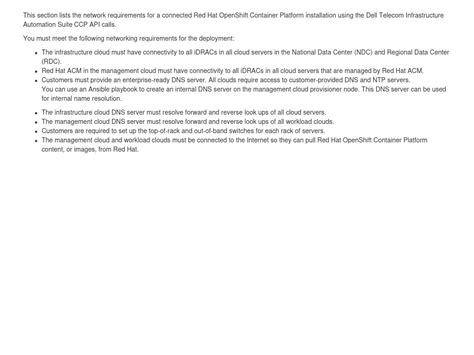 Network Configuration Dell Telecom Infrastructure Automation Suite 2 1 Software Development