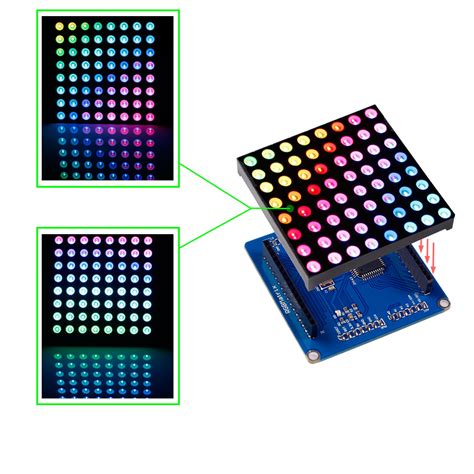 Buy Sunfounder Full Color Rgb Led Matrix Driver Shield Rgb Matrix Screen For Arduino Online At
