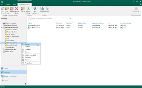 Rescanning Protection Group Veeam Agent Management Guide
