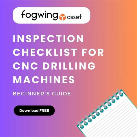 Inspection Checklist For Milling Machines Fogwing Industrial Software Platform