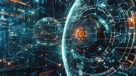 Futuristic Art Depicting Ai Interfacing With A Decentralized Network And Interconnected Data