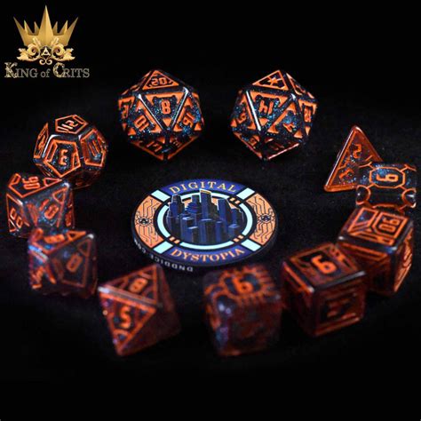 King Of Crits Digital Dystopia 11 Dice Set Ne4226 Core Gaming