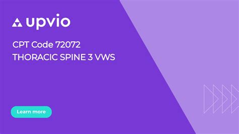CPT Code 72072 THORACIC SPINE 3 VWS Upvio