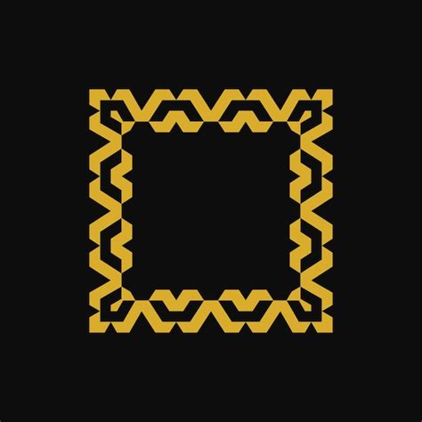 Premium Vector Modern Elegant Yellow Gold Square Pattern Frame