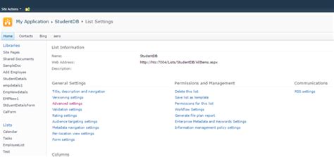 create site columns content types bind content type to list in share