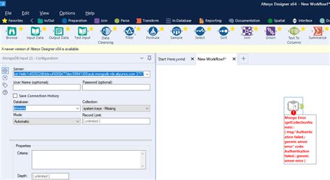 Unable To Access A User Managed Mongo Db Alteryx Community