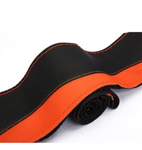 Badu Bg Спортен кожен калъф за волан Кожен капак от микрофибър ръчно зашит плетен капак за