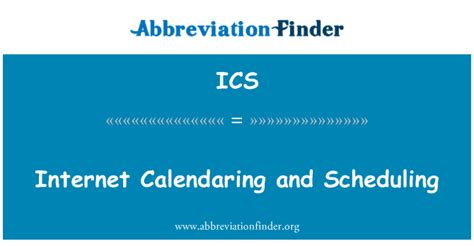 Ics Stands For Internet Calendaring And Scheduling Abbreviation Finder