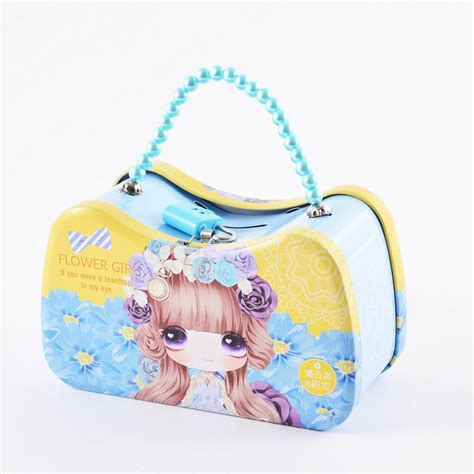 Badu Bg Сладко момиче Верига от мъниста Тенекиена кутия за пари Кутия за съхранение на монети