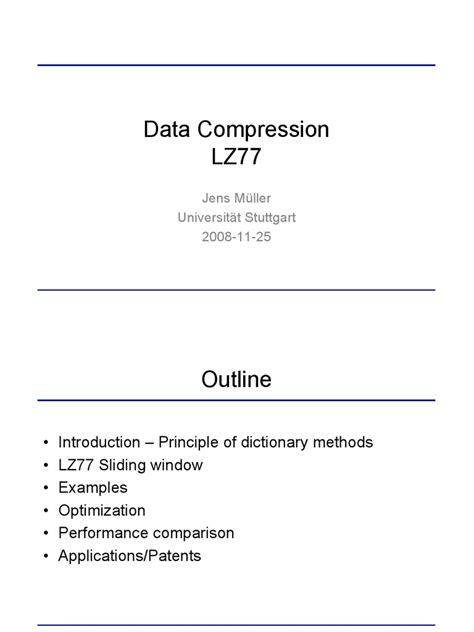 Lz77 Jensmueller Pdf Data Compression Mathematical Concepts