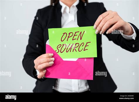 Conceptual Display Open Source Word Written On Contains The Source