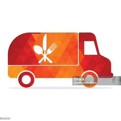 크리에이 티브 스피드 트럭 포크 숟가락 나이프 로고 디자인 벡터 상징 일러스트 레이 션 거리에 대한 스톡 벡터 아트 및 기타 이미지 거리 건강에 좋지 않은 음식 고기