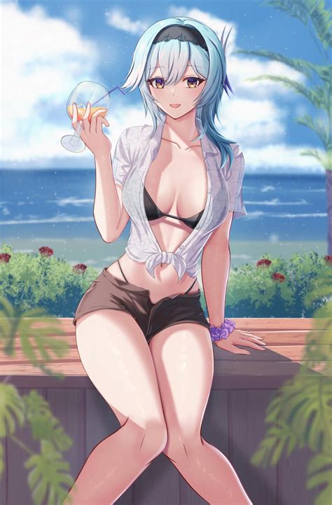 Rule 34 Beach Blue Hair Dealesis Eula Genshin Impact Genshin Impact