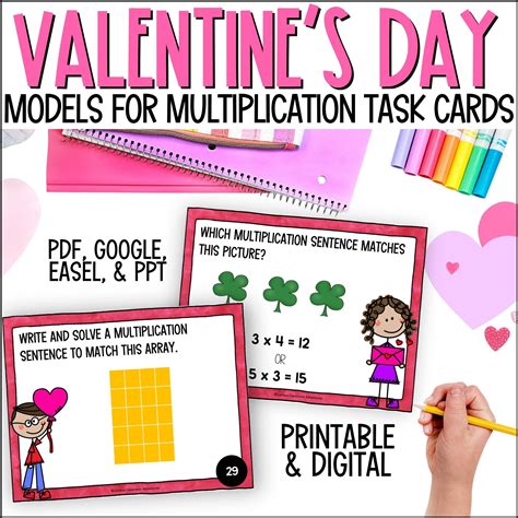 Valentines Day Multiplication Models Task Cards Curious Classroom