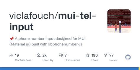 Github Viclafouchmui Tel Input 📌 A Phone Number Input Designed For Mui Material Ui Built