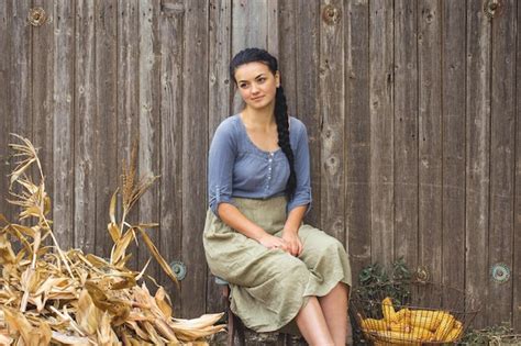 Premium Photo Vintage Portrait Of A Sexy Girl With Corn Concept Of