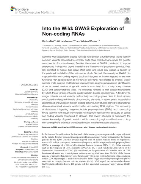 Pdf Into The Wild Gwas Exploration Of Non Coding Rnas