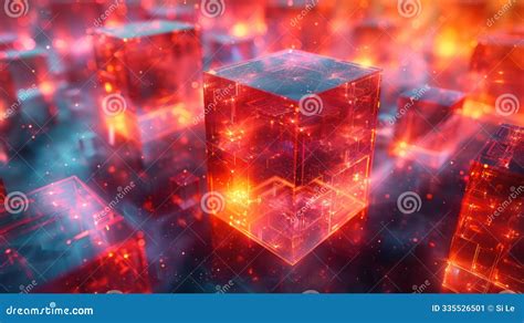 Rotating Geometric Cube Seamless Loop 3d Animation Stock Illustration