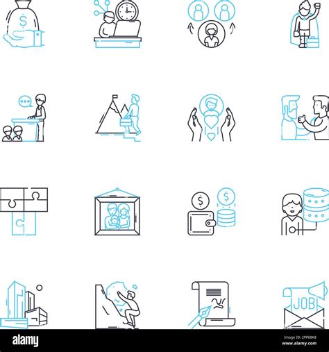 Team Dynamics Linear Icons Set Collaboration Communication Cohesion Synergy Unity Trust