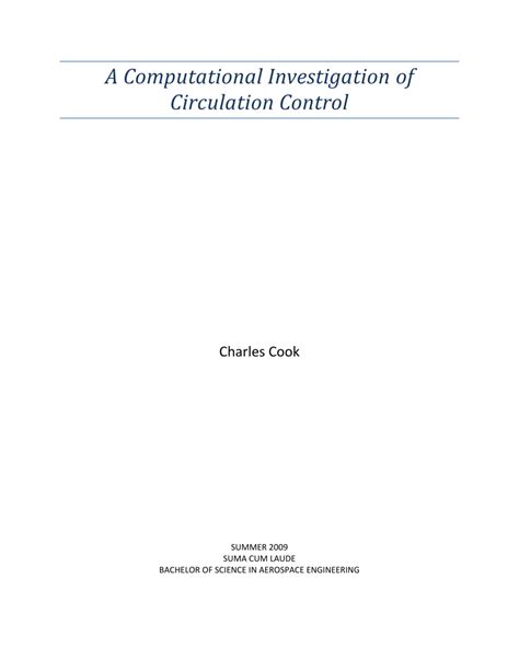 Pdf A Computational Investigation Of Circulation Control