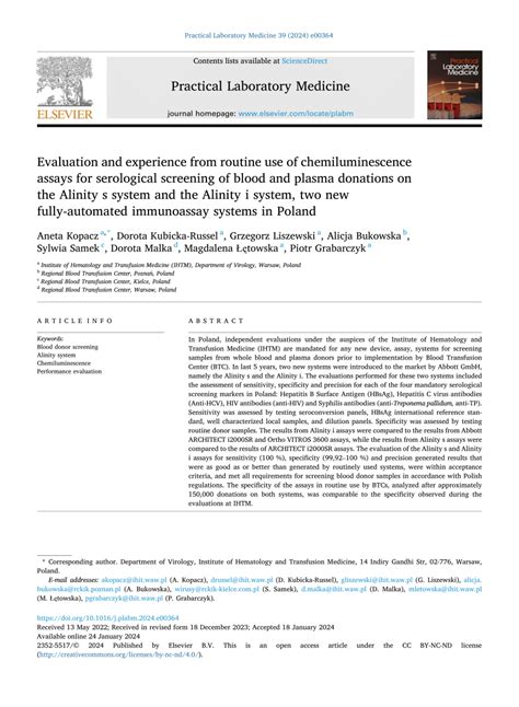 Pdf Evaluation And Experience From Routine Use Of Chemiluminescence