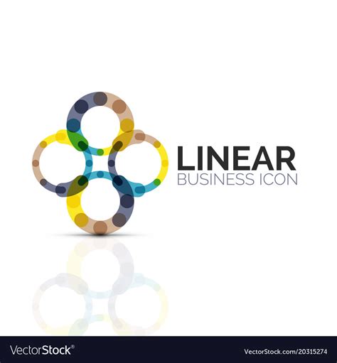 Abstract Flower Or Star Linear Thin Line Icon Vector Image