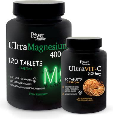 Power Of Nature Ultra Magnesium mg ταμπλέτες Ultra Vit C mg ταμπλέτες Skroutz gr