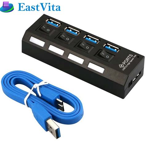EastVita Mini USB Hub Ports Gbps High Speed Hubusb Portable USB Hub With On Off Switch
