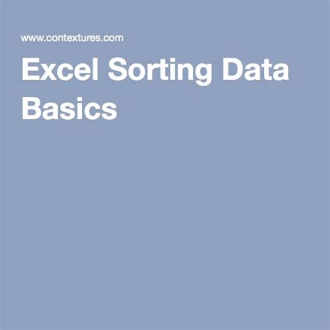 Excel Sorting Data Basics Sorting Popup Menu Excel