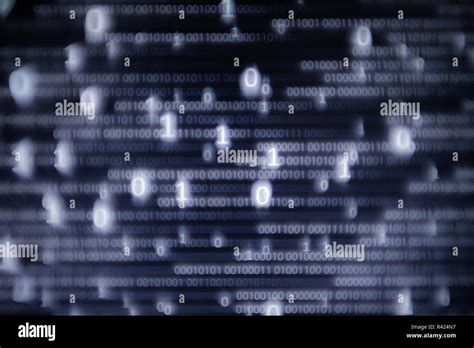 Abstract Big Data Image Computer Display Screen With Binary Code