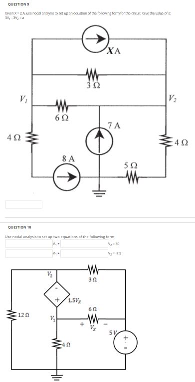 Solved For Question Given X A Use Nodal Analysis To Chegg Com