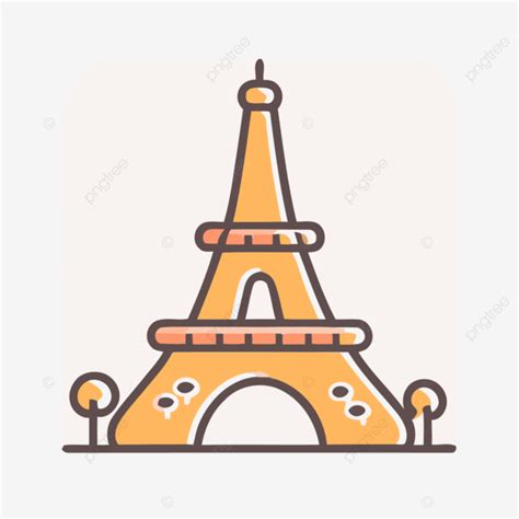 Flat Style Eiffel Tower Icon Vector A Lineal Icon Depicting Eifel Tower On White Background