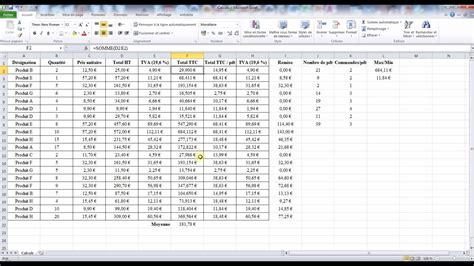 Utiliser Les Formules Excel Si Somme Si Max Min Nb Si Et Arrondi 2 2