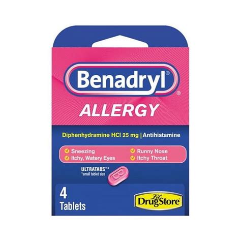 Benadryl Allergy Relief Ultratabs Tablets 4 Ea 6 Pack
