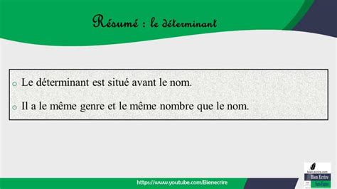 Déterminant Définition Déterminant 1 13 Bien écrire